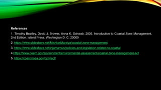 Documents; Role of government, coastal policy, CZM act, national marine ...