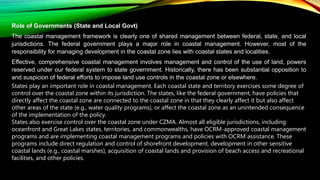 Documents; Role of government, coastal policy, CZM act, national marine ...