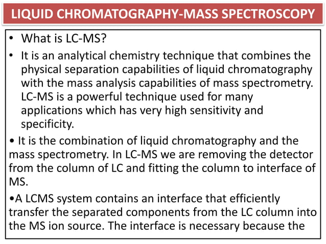 lcms | PPTX | Pharmaceutical Industry | Industries