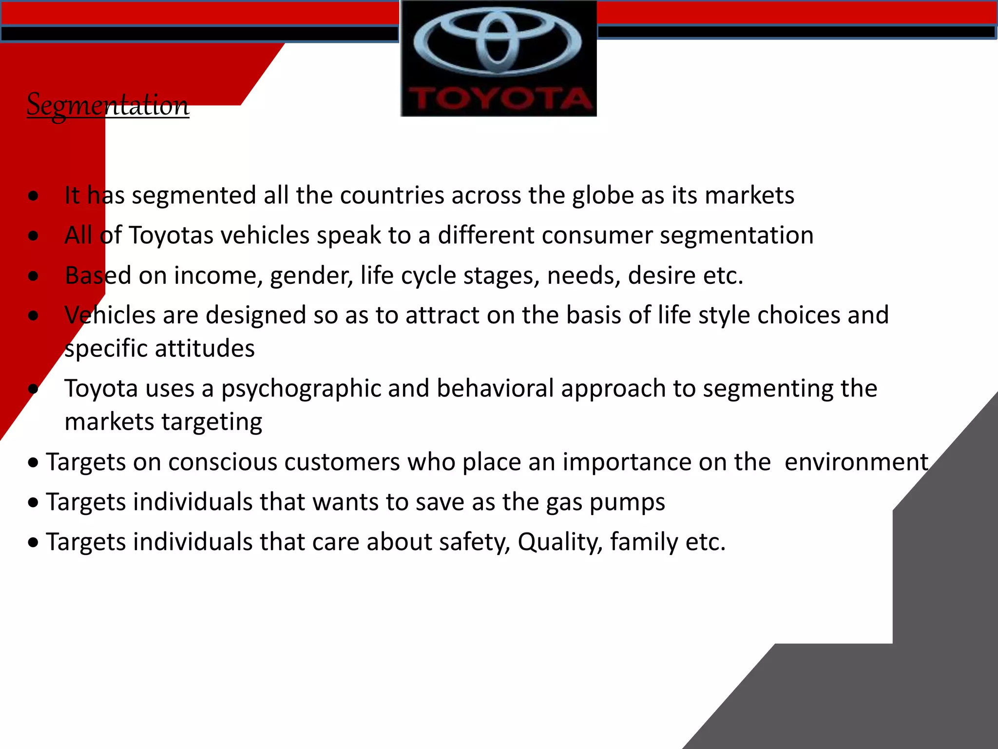 Toyota segmentation and introducing | PPTX