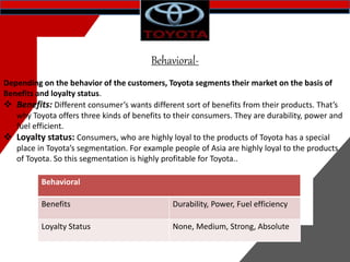 Toyota segmentation and introducing | PPTX