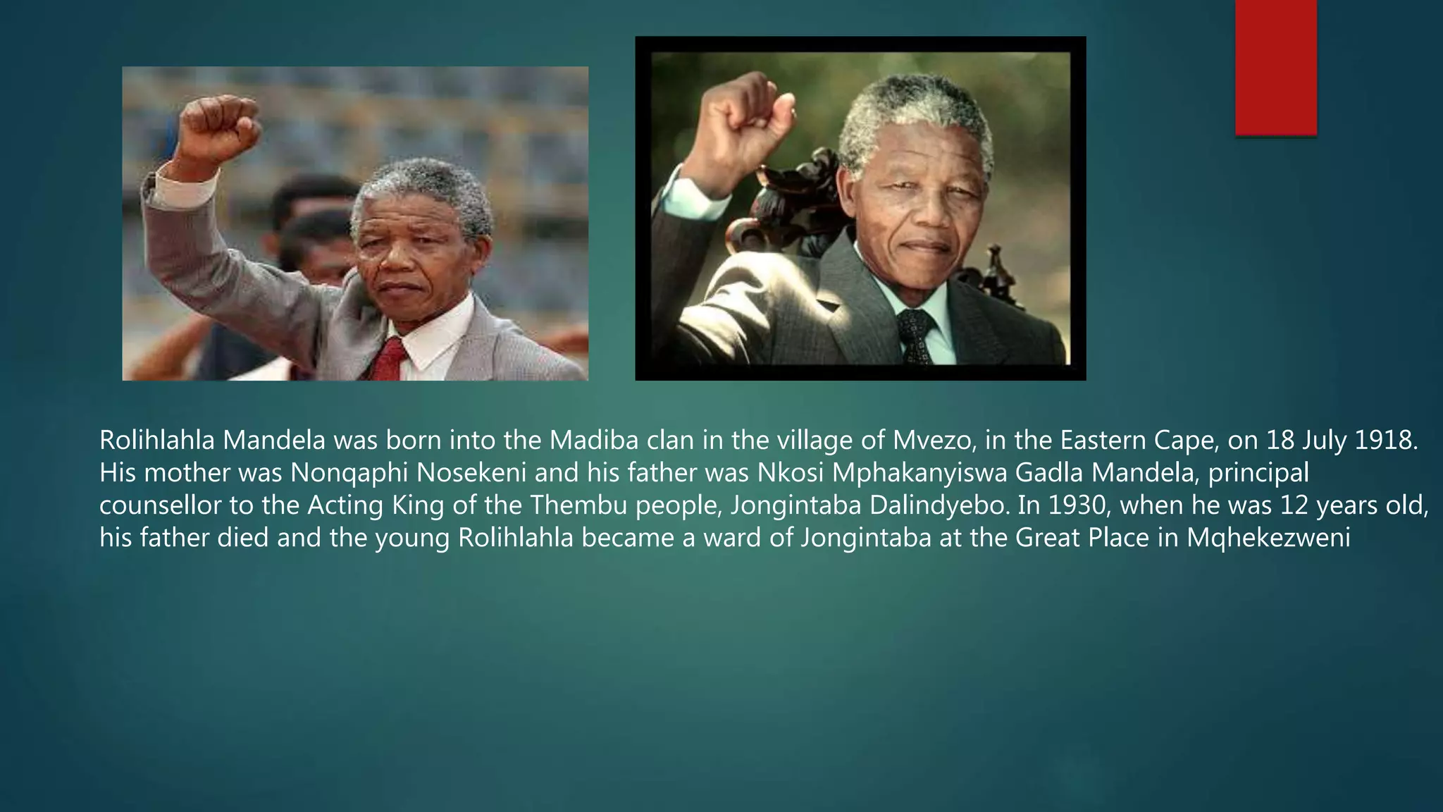Nelson mandela's short summary | PPTX