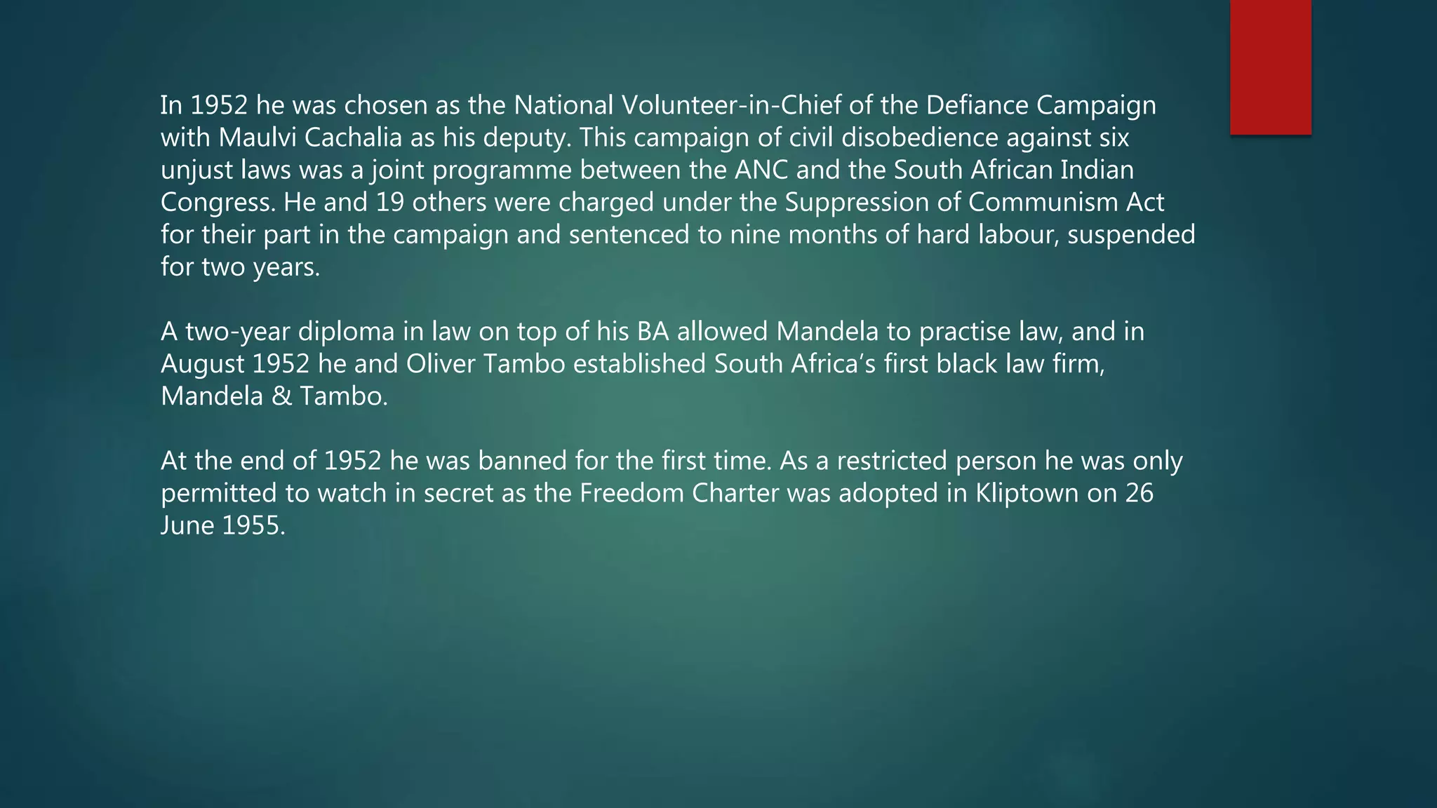 Nelson mandela's short summary | PPTX