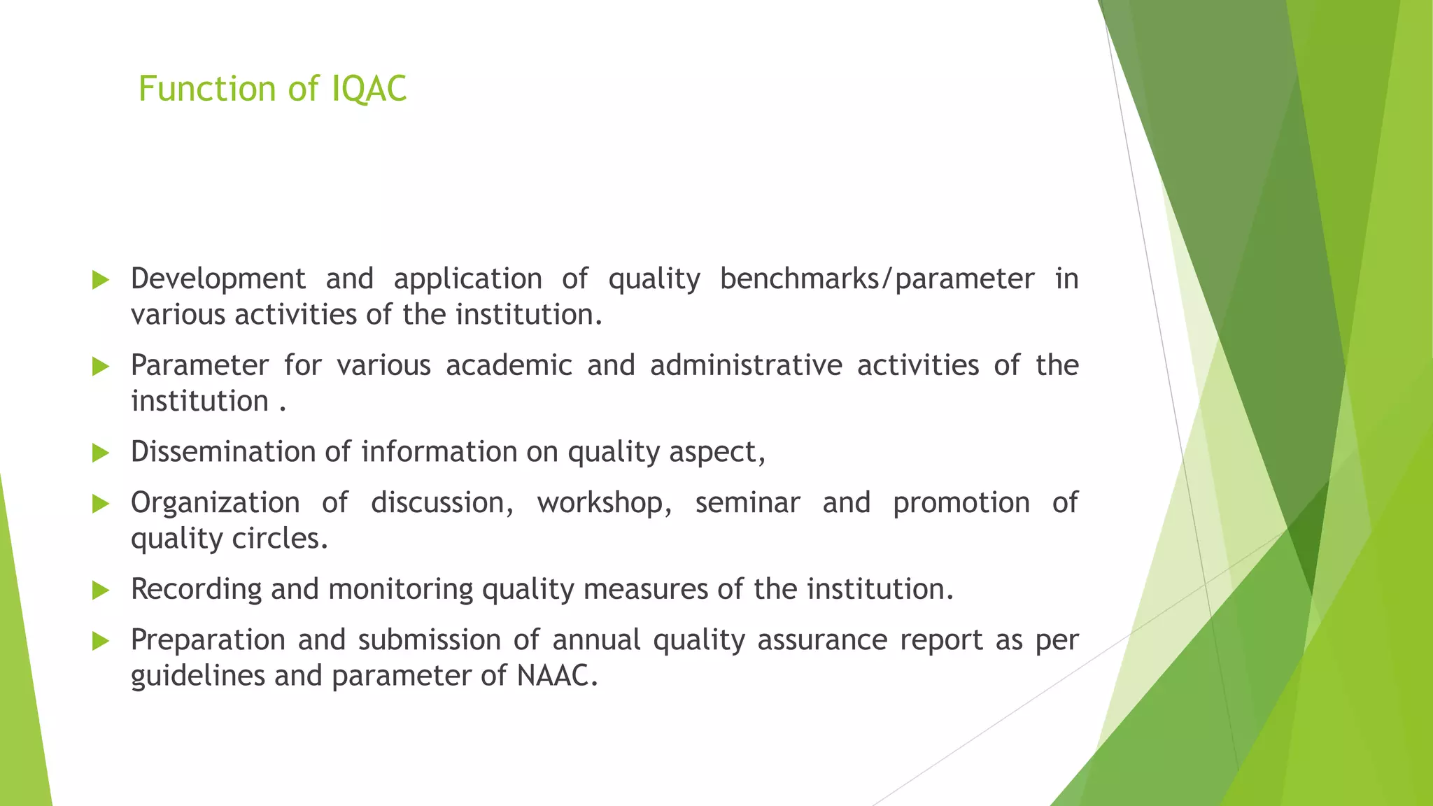 Quality Assurance and institutional accreditation performance ...