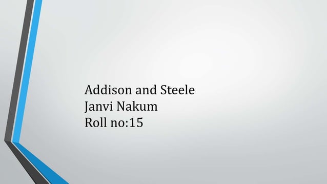Addison and Steele | PPTX