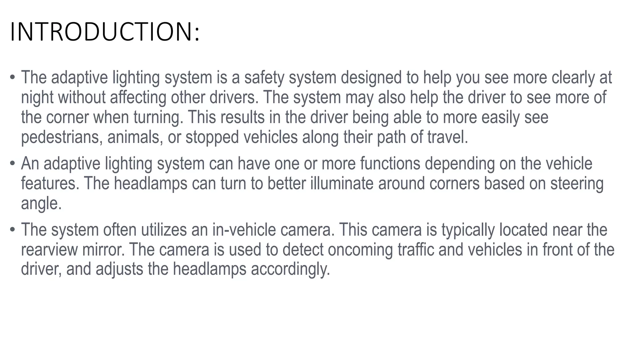 ADAPTIVE LIGHTING SYSTEM | PPTX