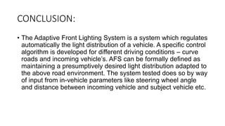 ADAPTIVE LIGHTING SYSTEM | PPTX