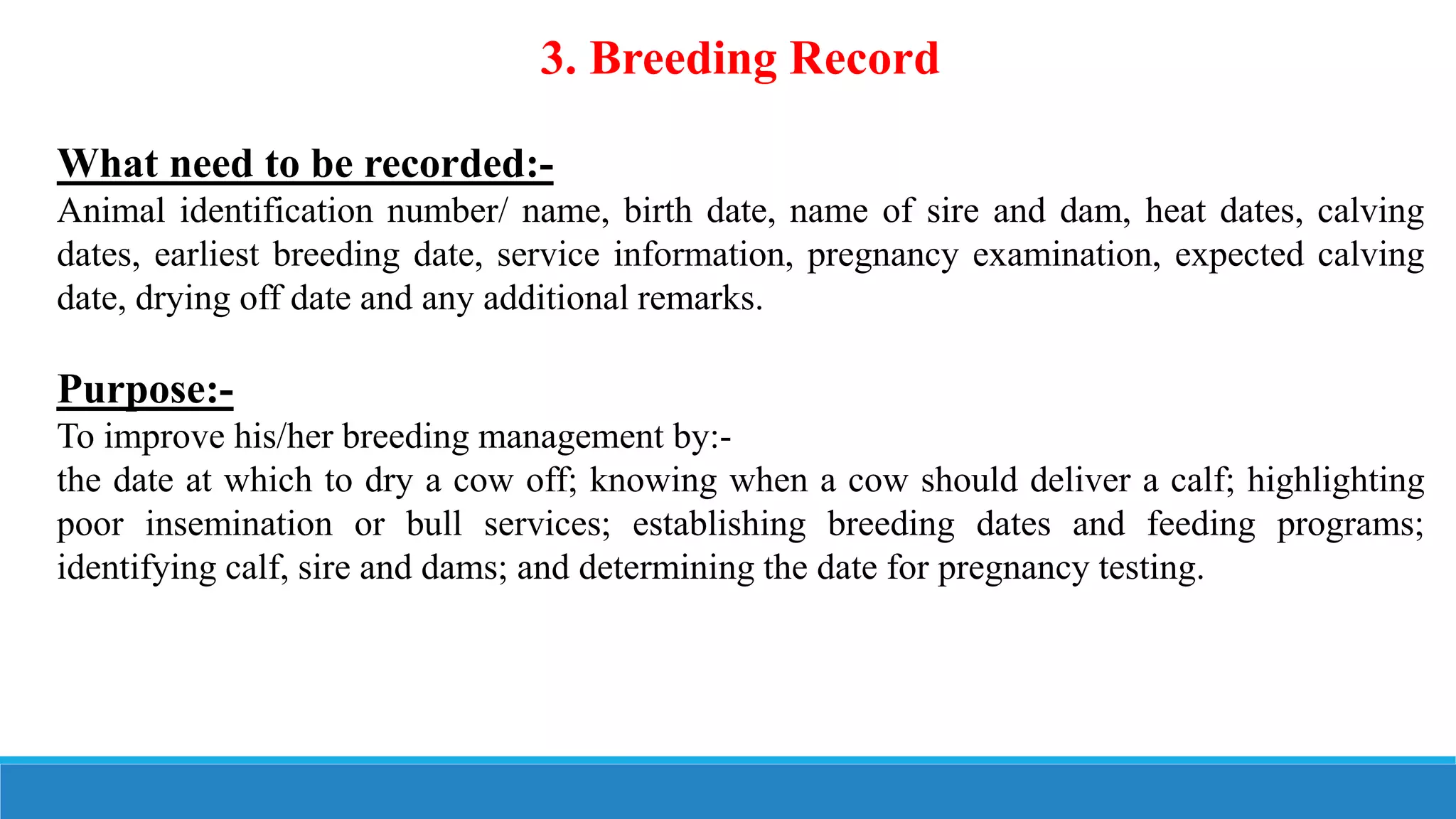 Advances in Record keeping Section in Dairy farm | PPTX