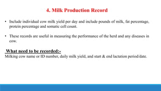Advances in Record keeping Section in Dairy farm | PPTX