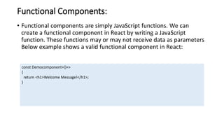 What are the components in React? | PPT