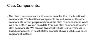 What are the components in React? | PPT