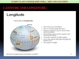 NCERT CLASS 9 GEOGRAPHY CHAPTER 1 INDIA SIZE AND LOCATION | PPTX