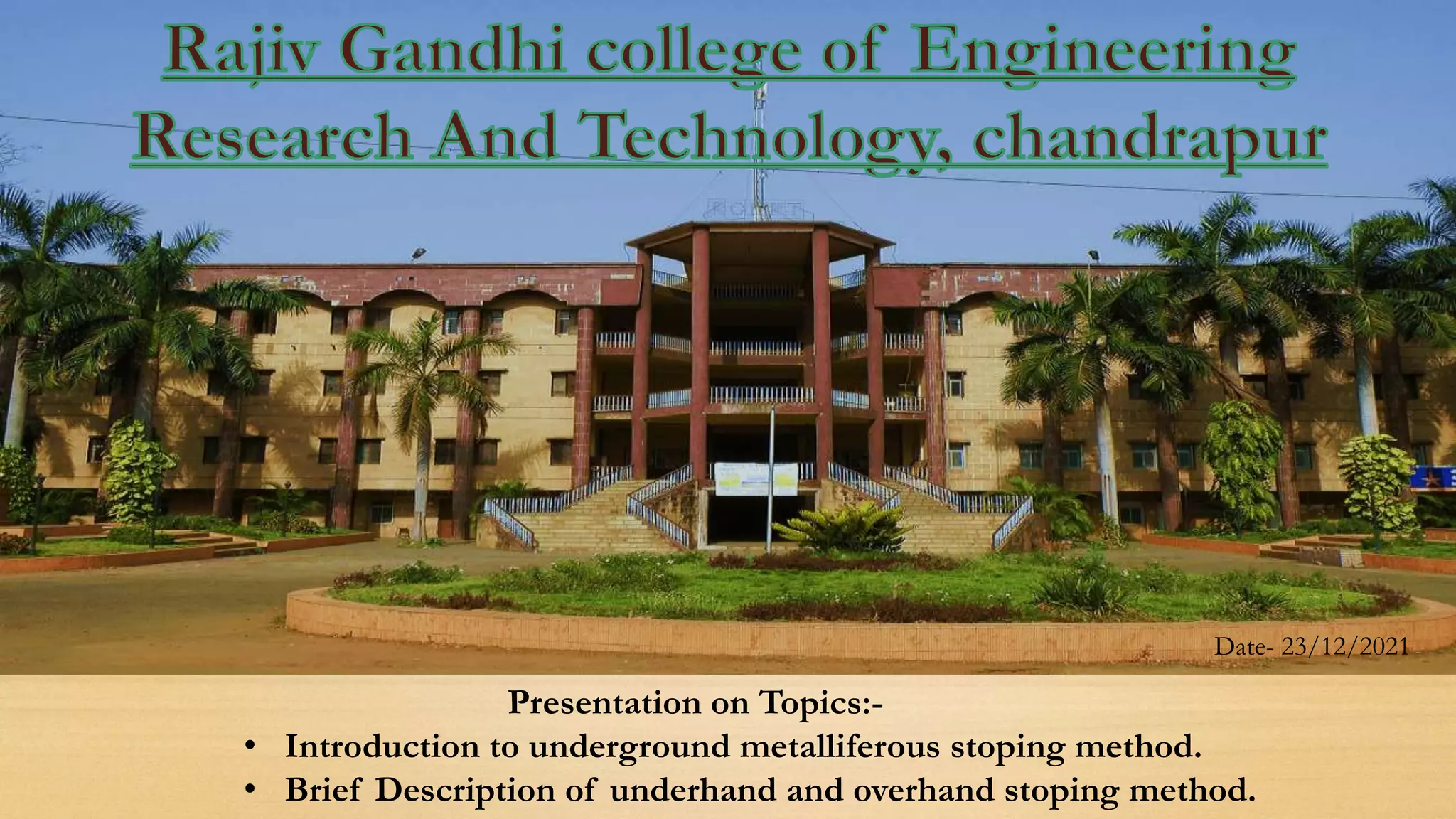 Stoping and methods of Stoping. | PPTX