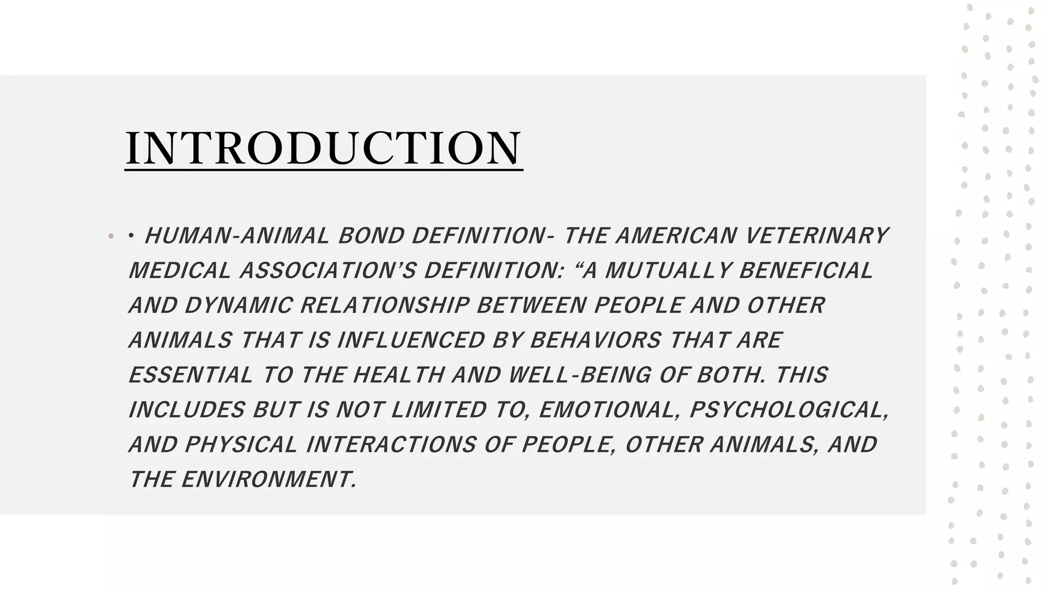 animal and human bond | PPTX