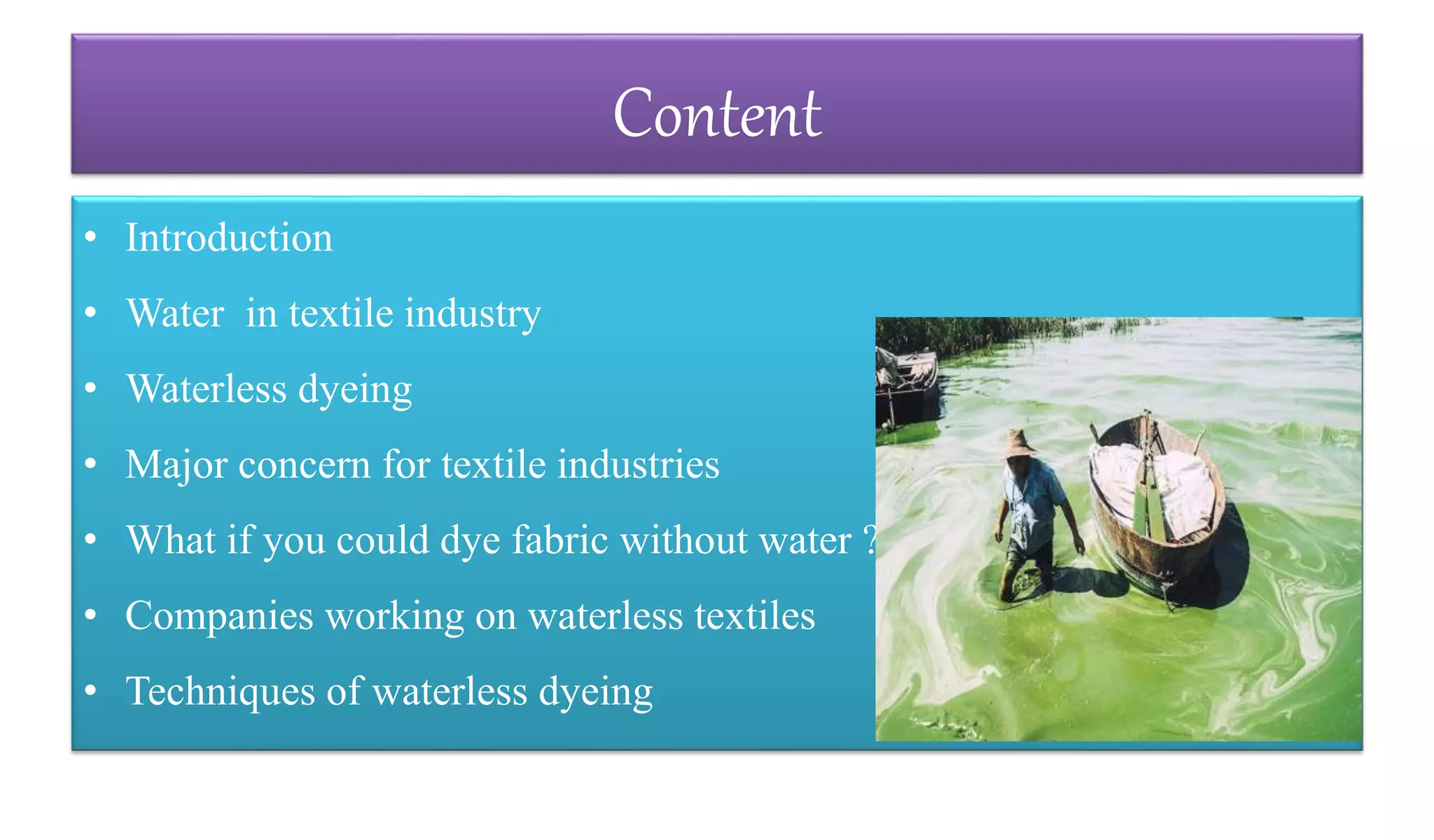 textile waterless dying | PPTX