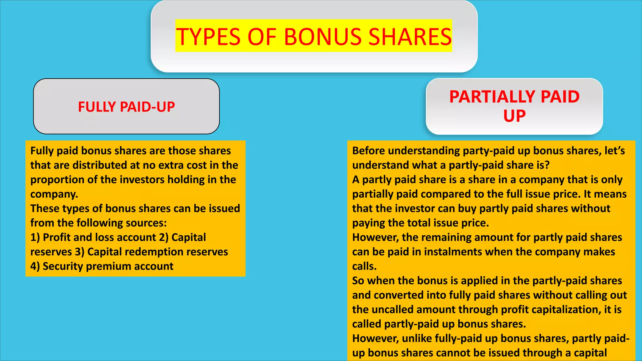 BONUS SHARES, RIGHT ISSUE and SWEAT EQUITY | PDF
