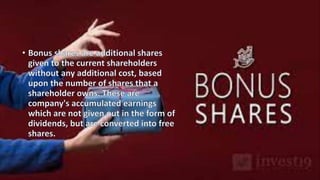 BONUS SHARES, RIGHT ISSUE and SWEAT EQUITY | PDF