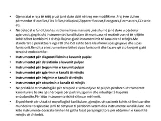 Instrumentet kanalikulare endodontike | PPTX