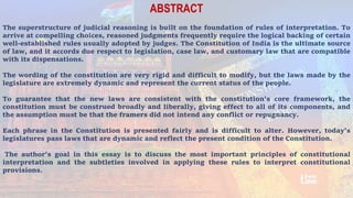 ANALYZING THE CONSTITUTIONAL RULES OF INTERPRETATION | PPTX