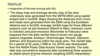 Landslide Susceptibility Map using Remote Sensing and GIS | PPTX