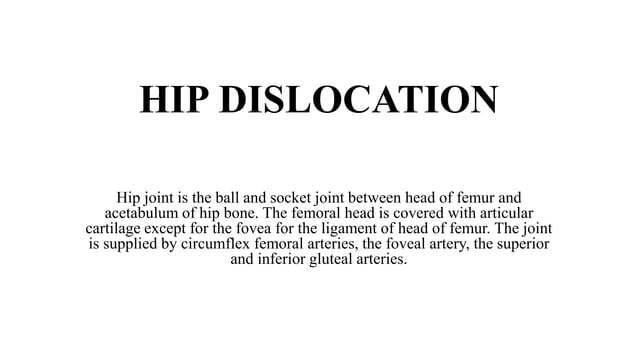 Hip Dislocation Pptx 3678