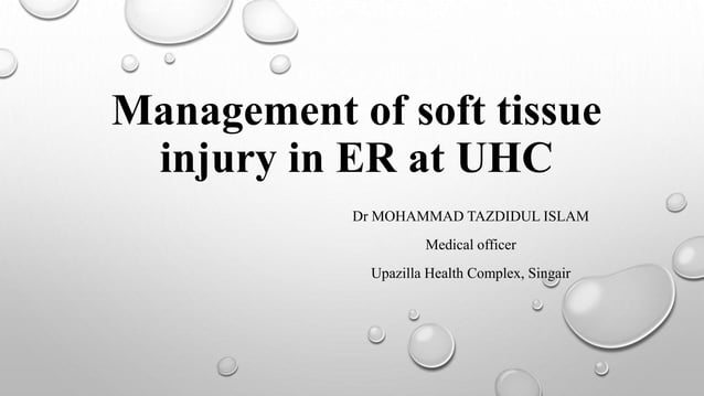 Management of soft tissue injury | PPTX | First Aid | Injuries