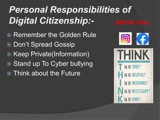 Digital Citizenship Presentation for Student | PPTX