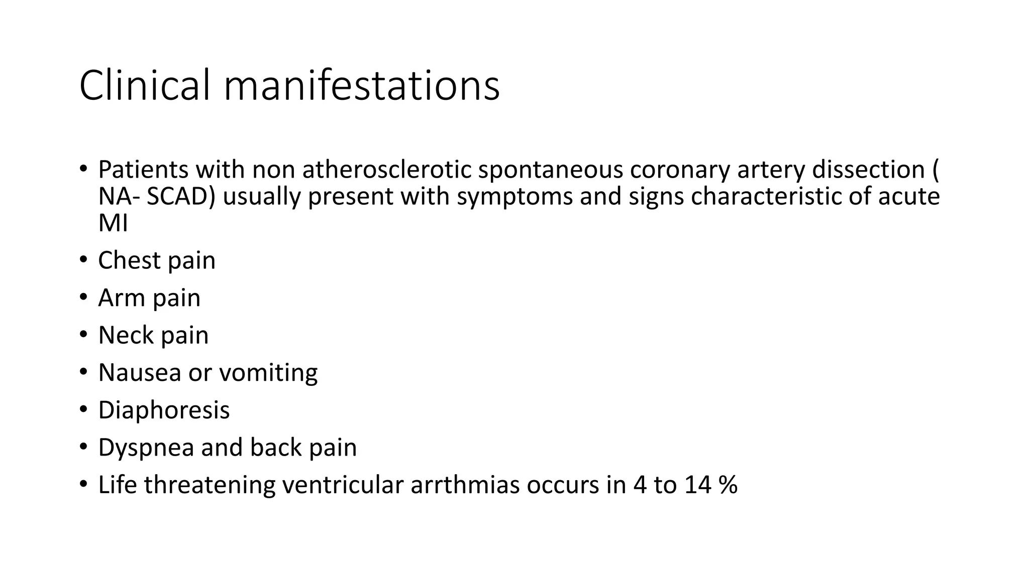 coronary artery dissection | PPTX