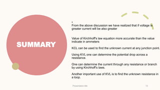 Presentation on KCL and KVL | PPTX