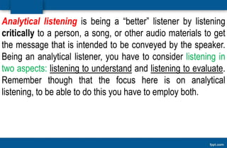 Analytical Listening in Problem Solving | PPTX