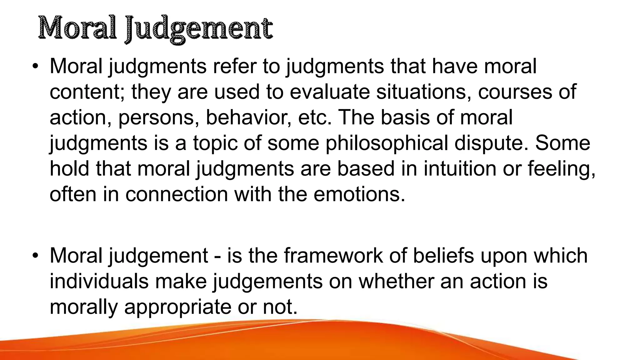 Developing Moral Judgement | PPTX