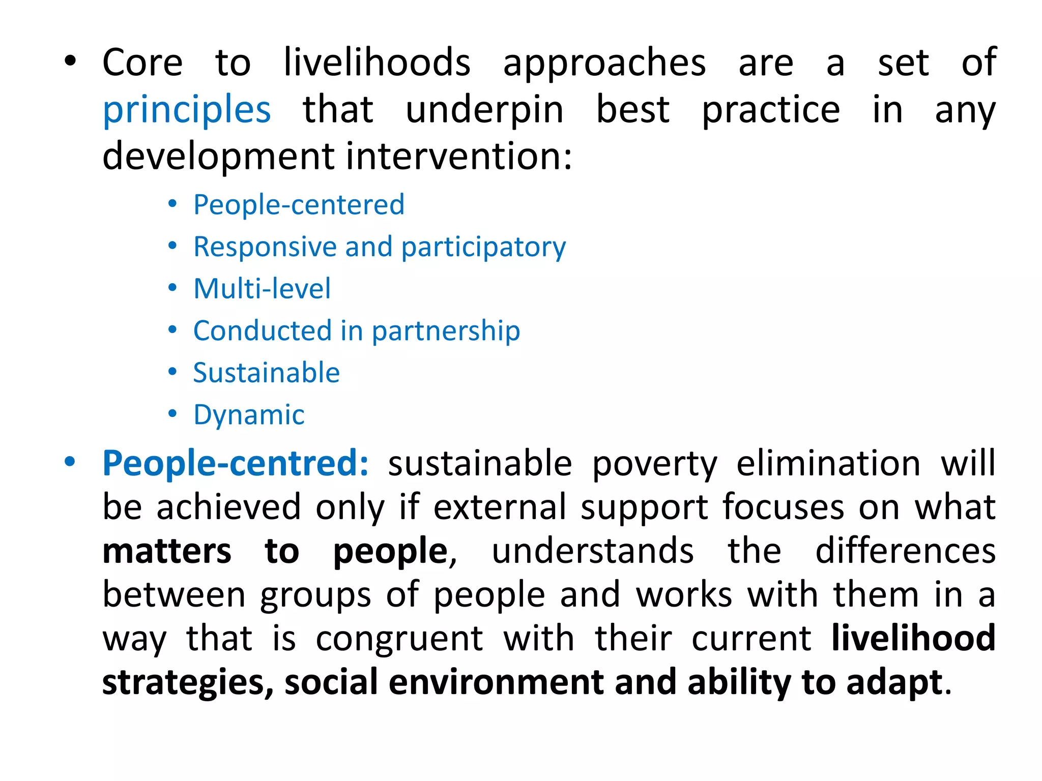 Sustainable livelihoods | PPTX