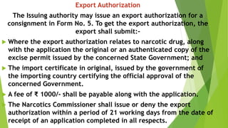 IMPORT, EXPORT AND TRANSHIPMENT OF NARCOTIC DRUGS AND PSYCHOTROPIC ...