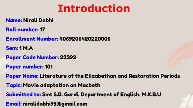 Macbeth Movie adaptation | PPT