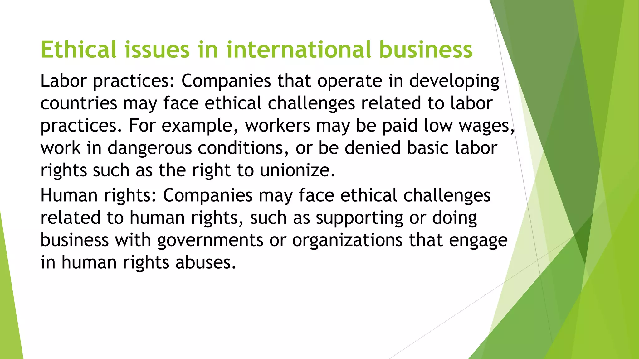 Ethics in international business | PPTX