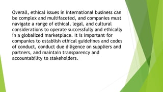 Ethics in international business | PPTX