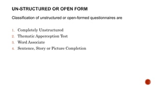 Research Instrument, Development & Analysis-The Questionnaire | PPTX