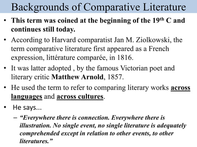 Concepts/ Definations and Function of Comparative Literature | PPTX