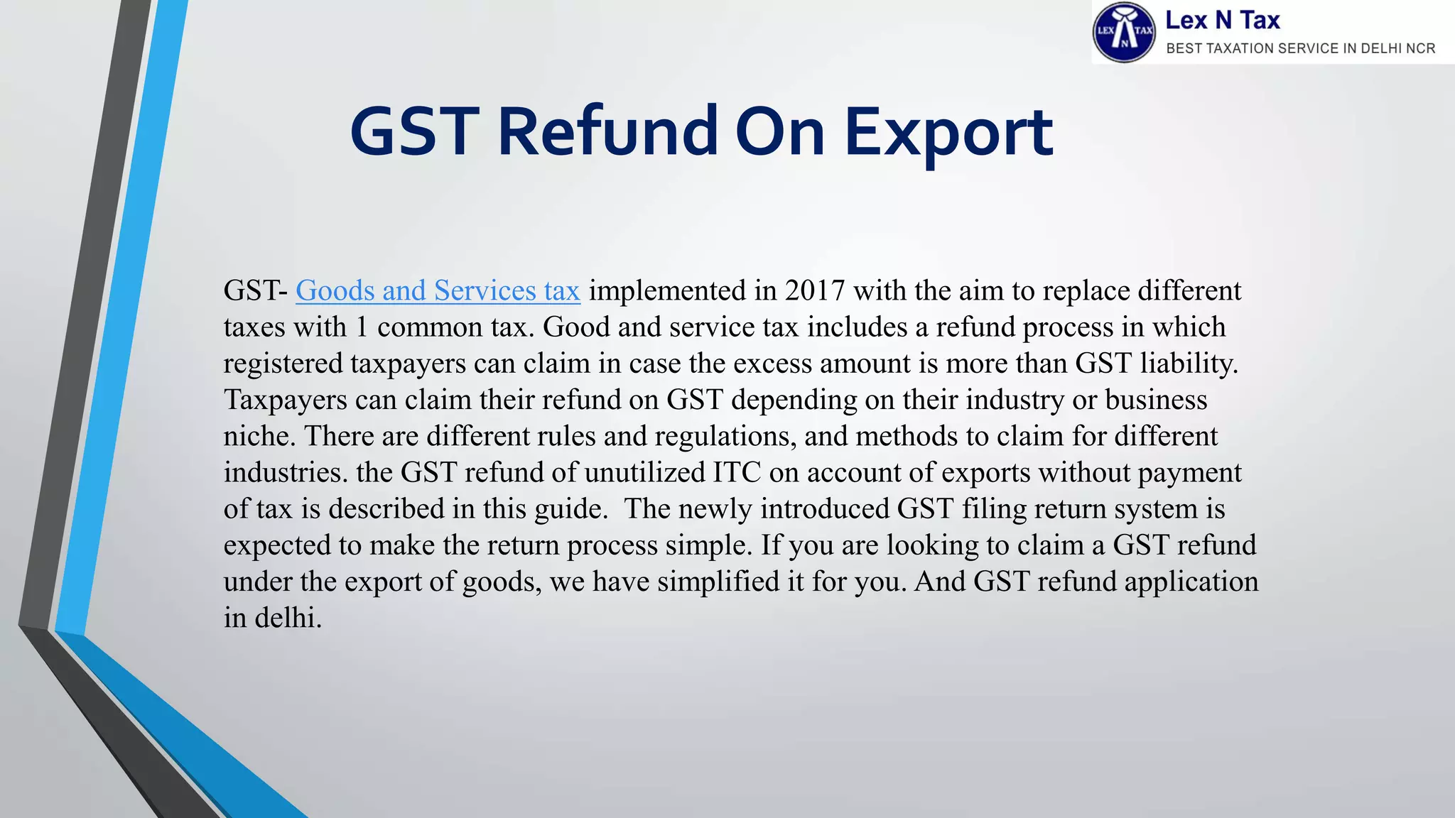 gst refund on export | PPTX