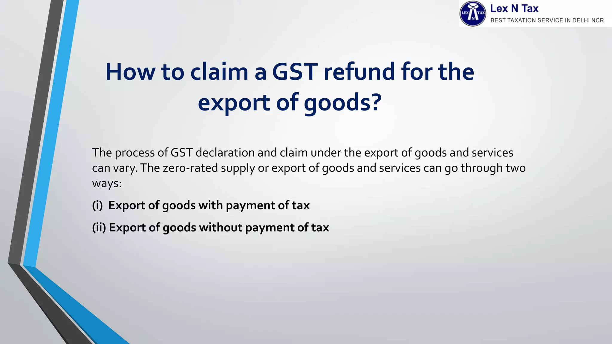 gst refund on export | PPTX