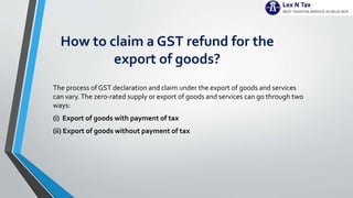 gst refund on export | PPTX