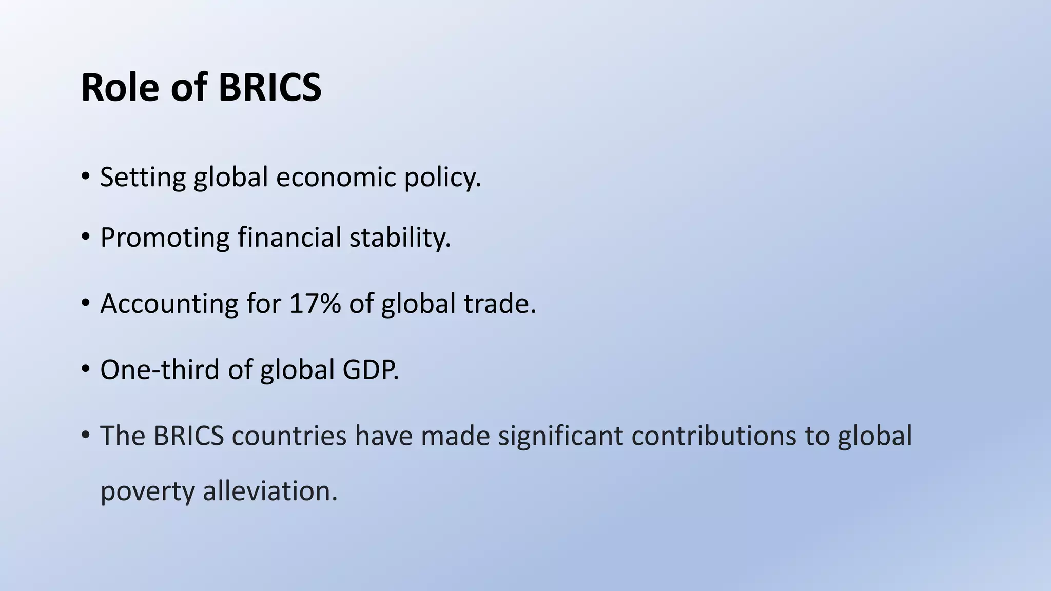 Role of BRICS in Development of International Trade | PPTX