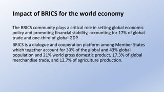 Role of BRICS in Development of International Trade | PPTX
