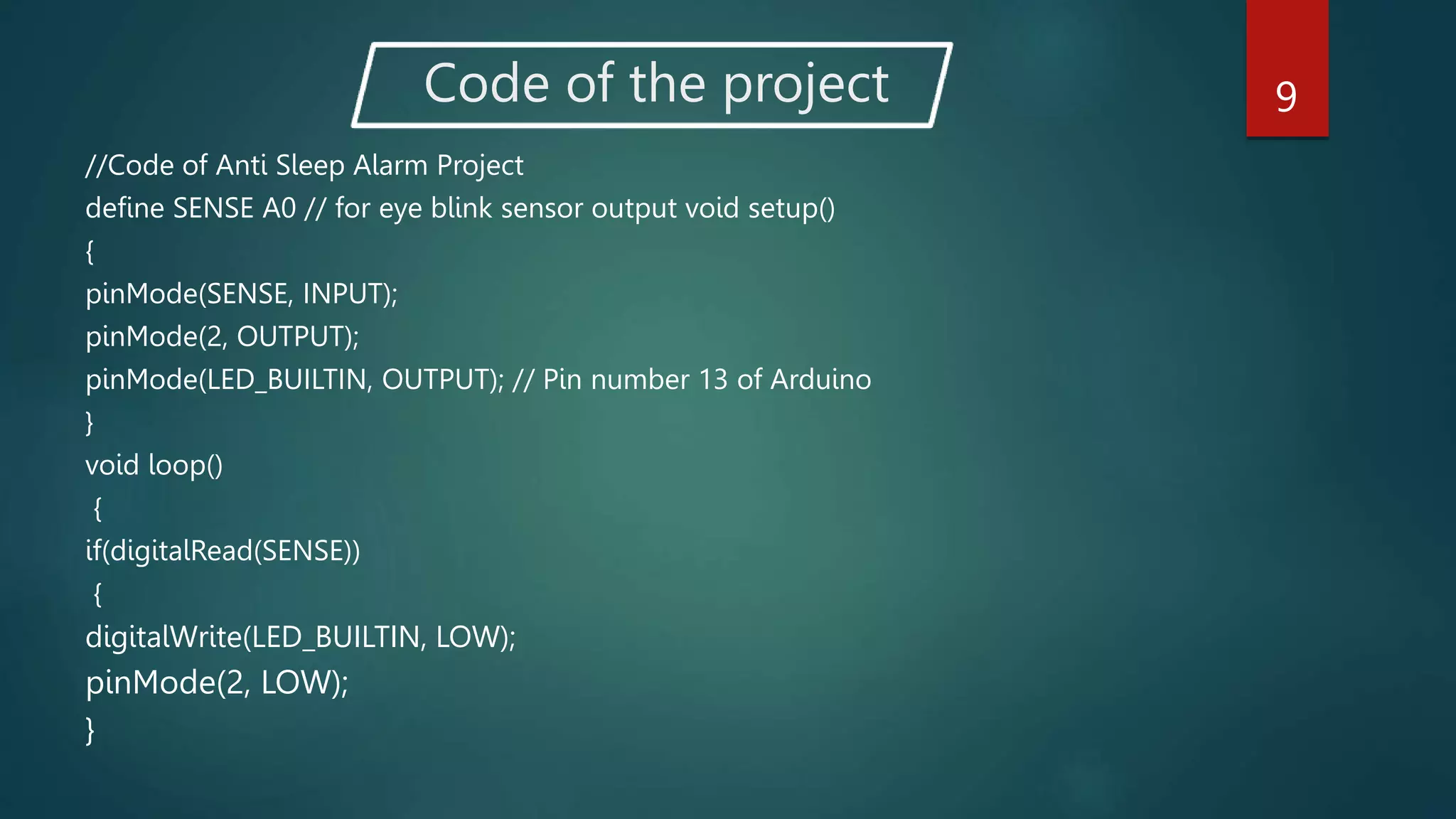 Anti sleep alarm for drivers using arduino project | PPTX