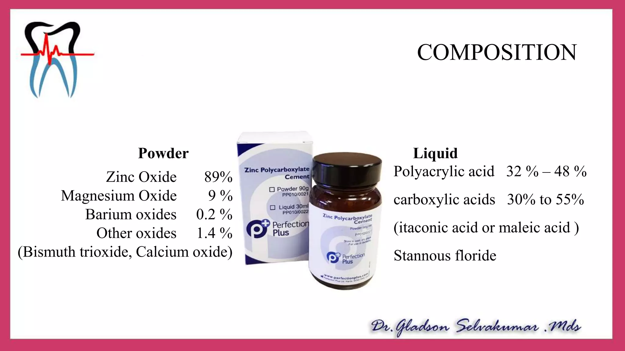 zinc polycarboxylate in dentistry | PPTX