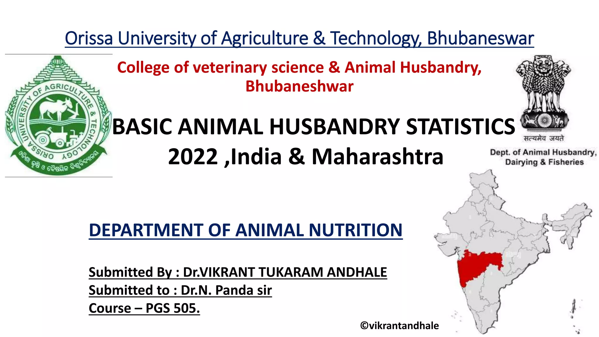 Basic Animal husbandry statistics - India & Maharashtra | PPTX