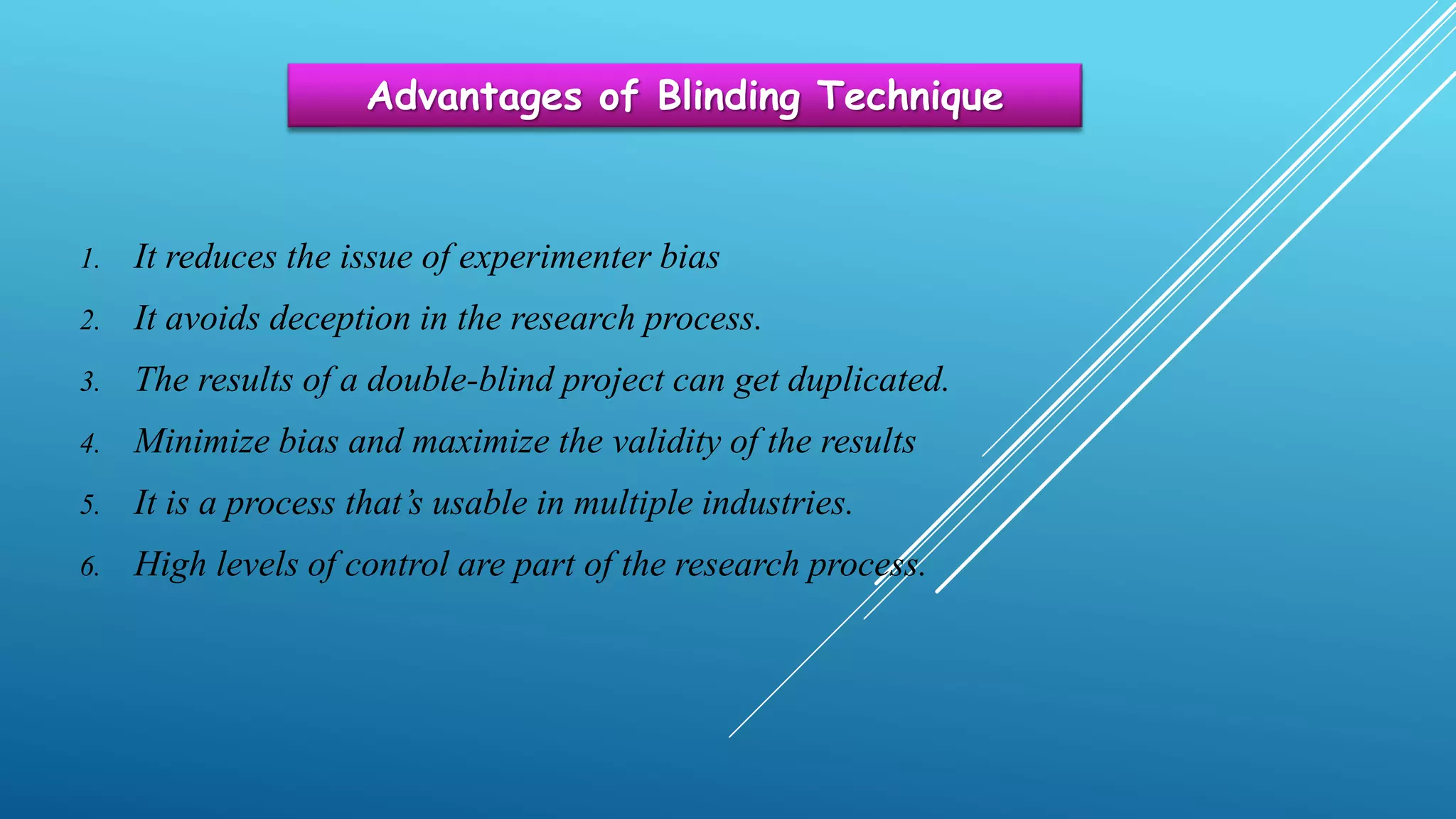 Significance of blinding techniques in clinical research | PPTX ...
