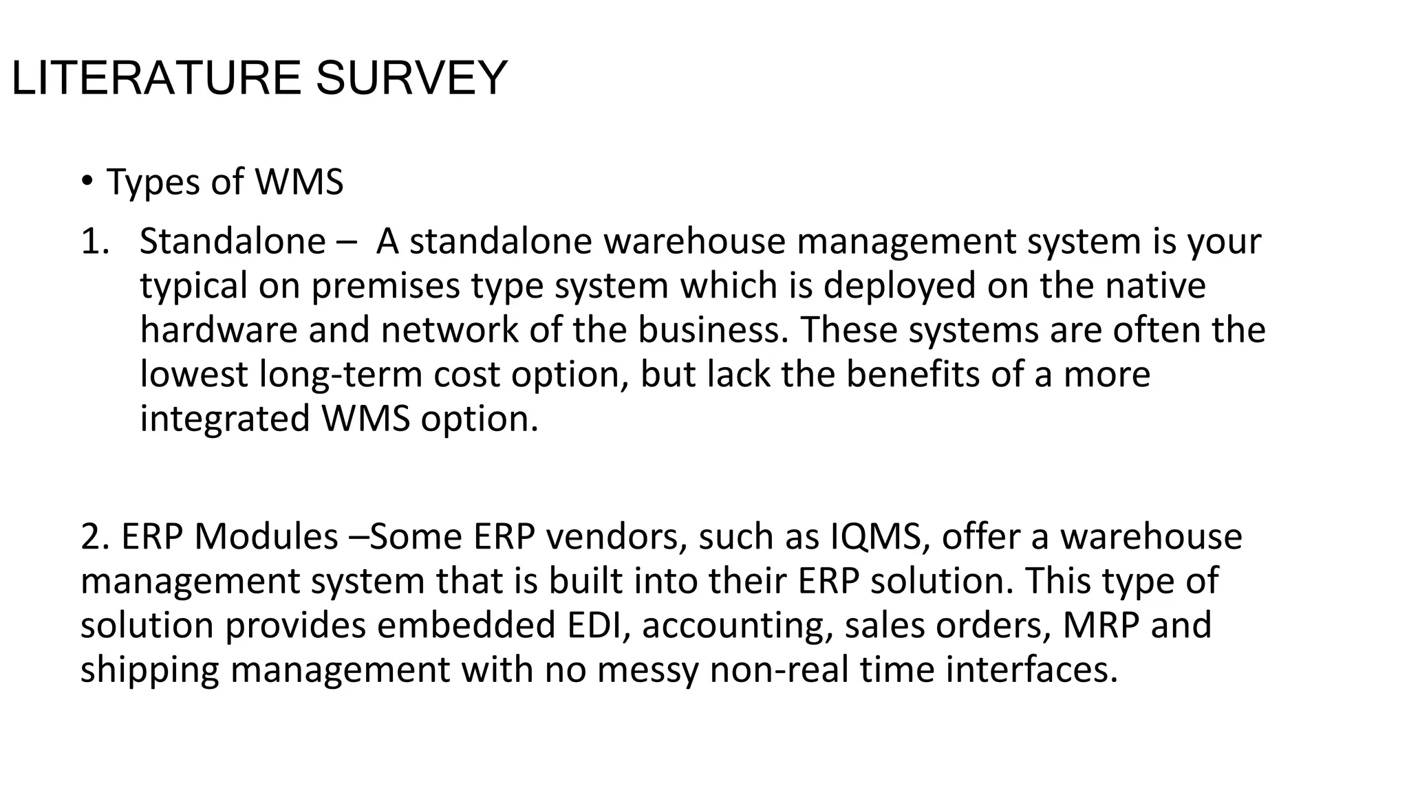 WAREHOUSE MANAGEMENT SYSTEM | PPT