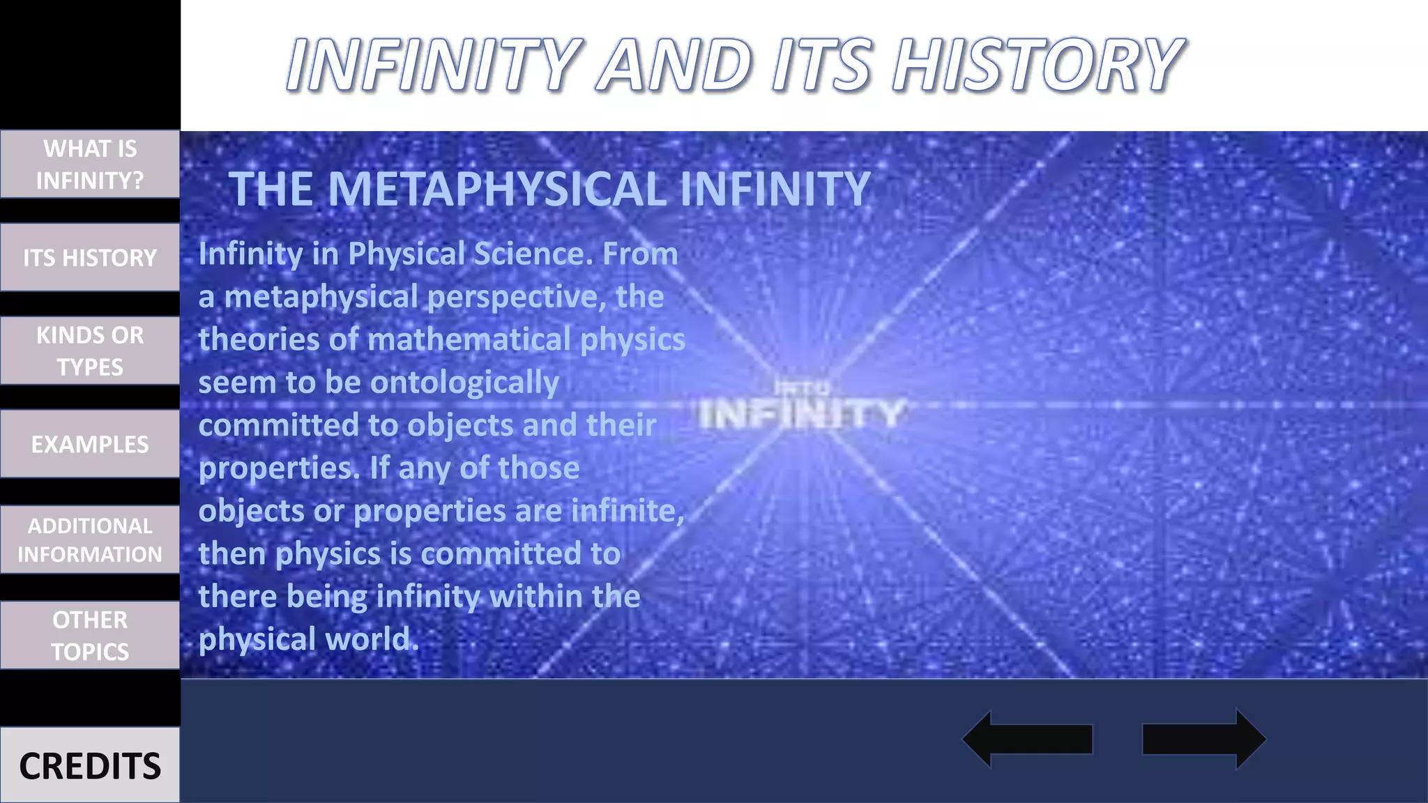 INFINITY and its history | PPT