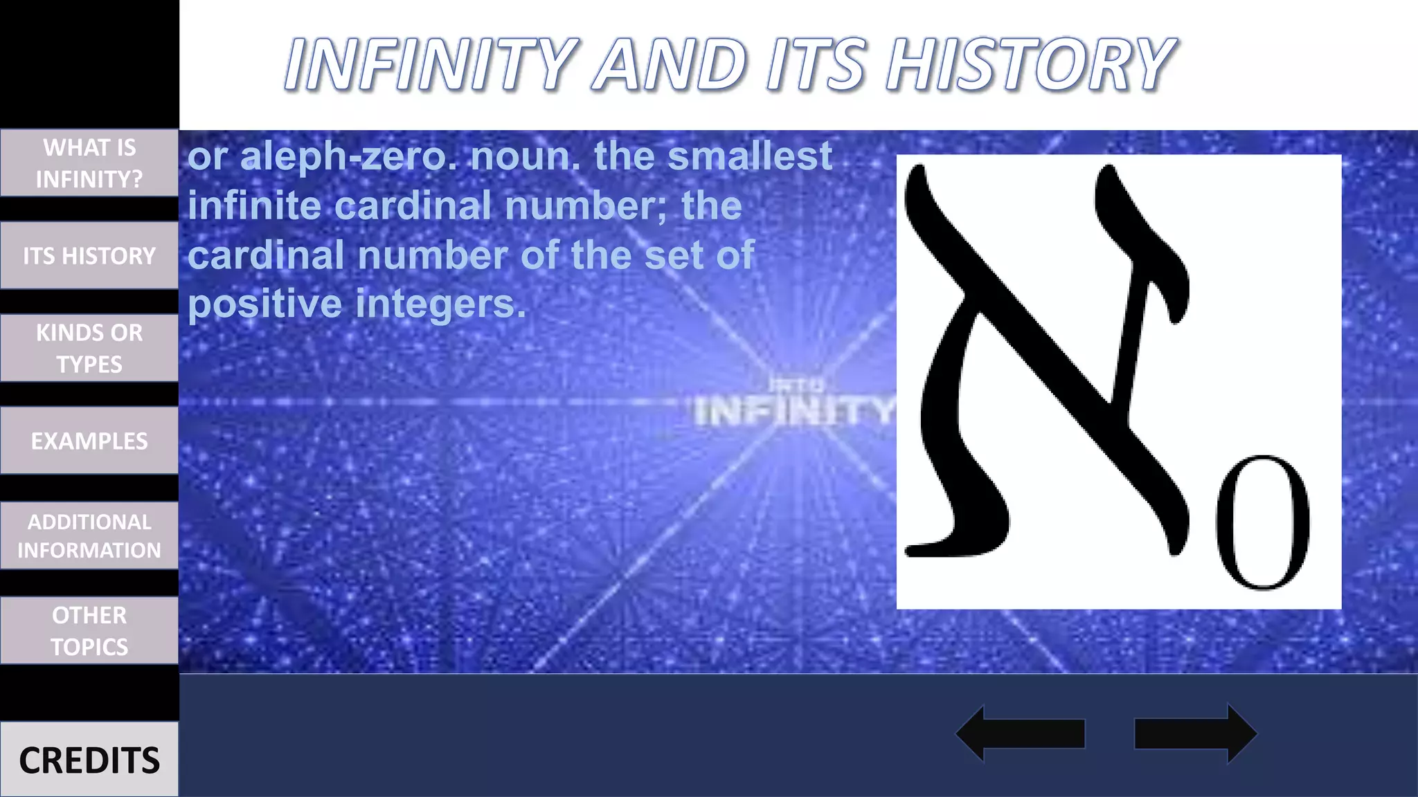 INFINITY and its history | PPT